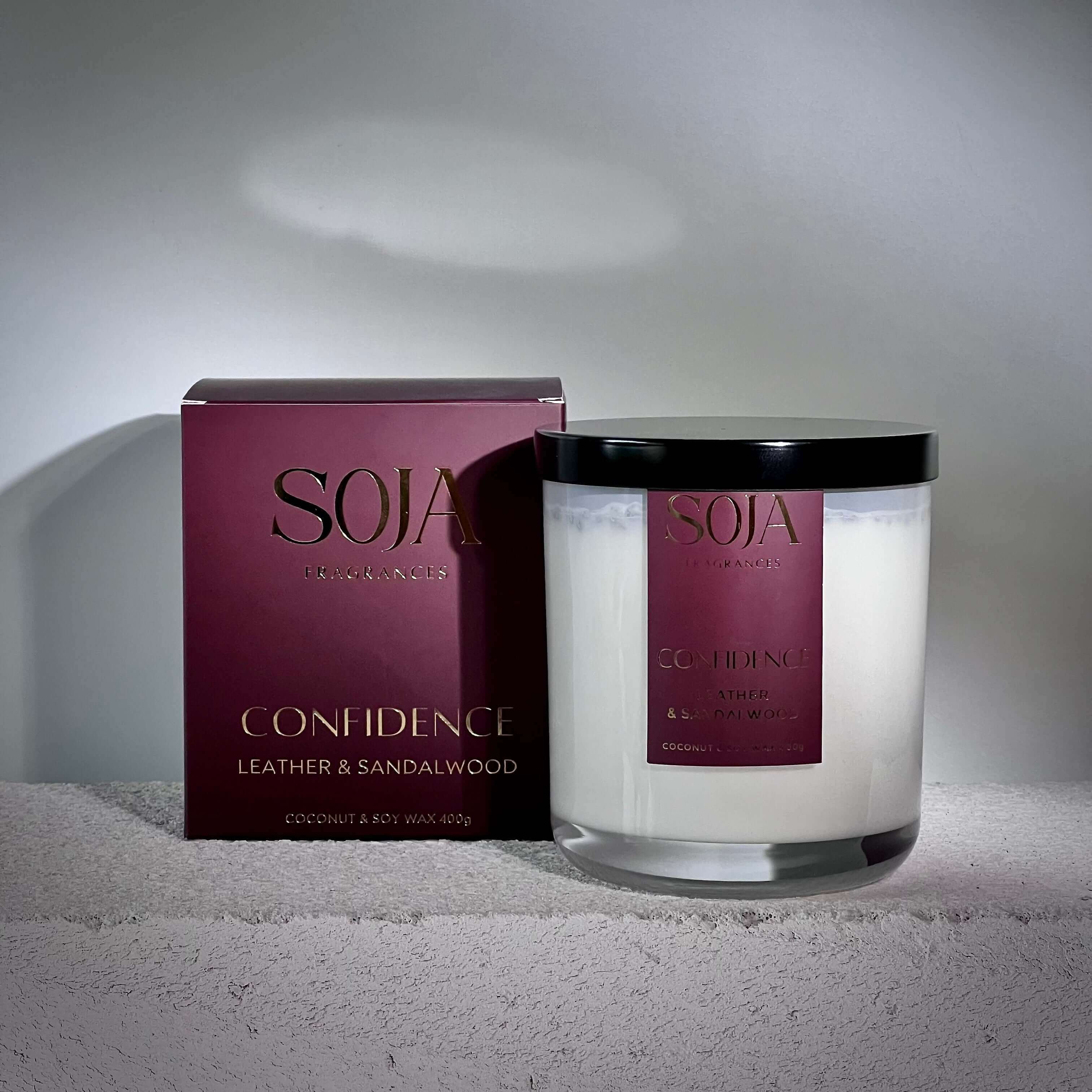 Leather & Sandalwood Crystal Candle | Soja Fragrances